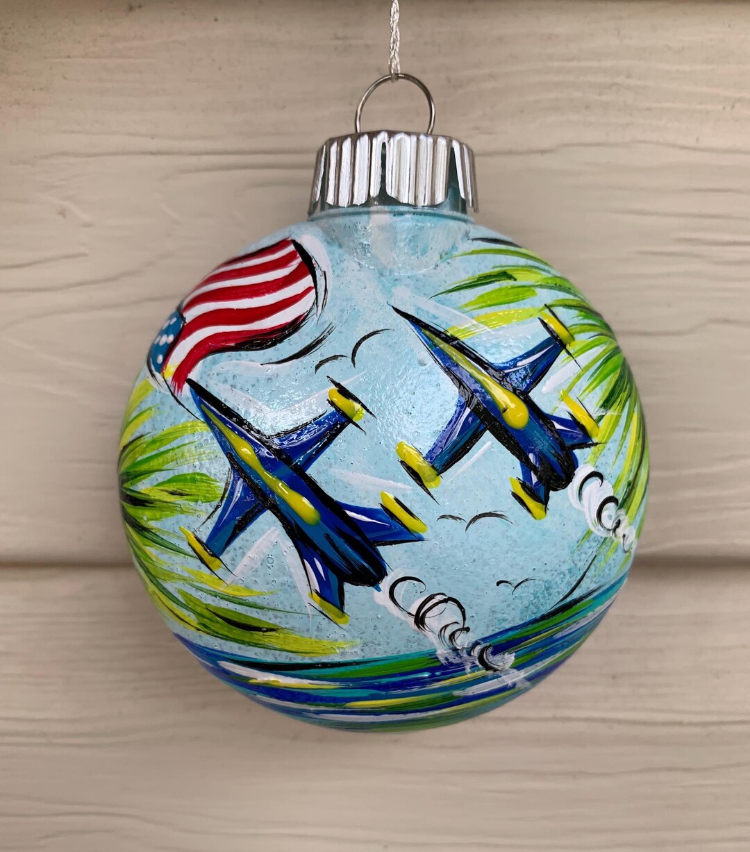 Hand Painted Blue Angels Flat Ornament 3” - Etsy