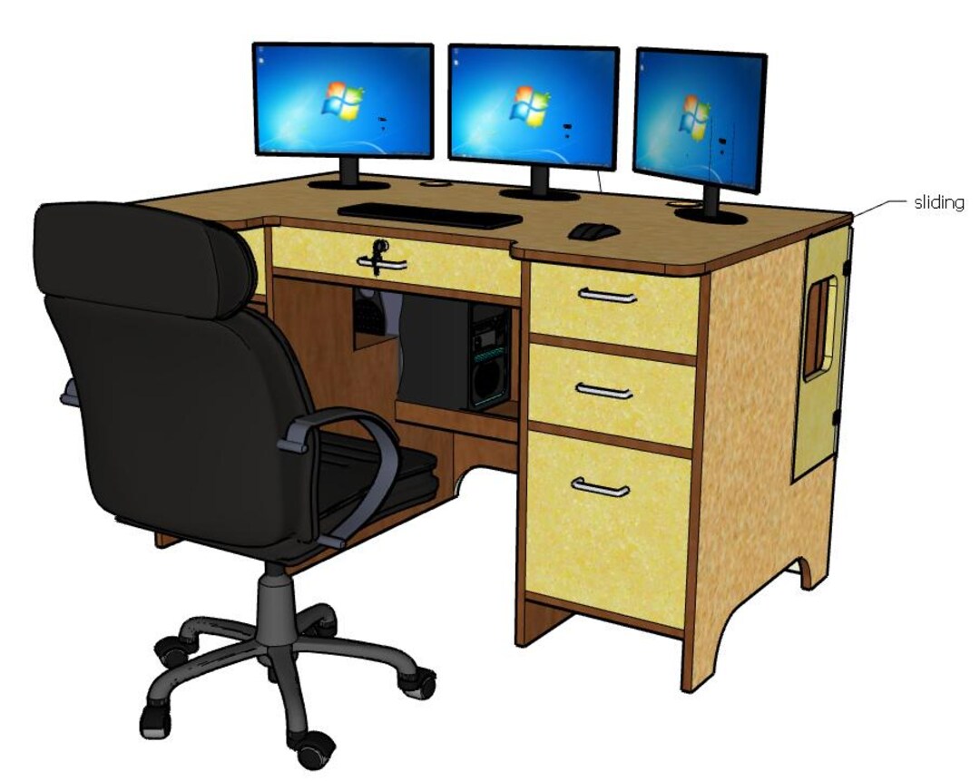 Two Desktop System Unit Computer Office Table Digital File - Etsy