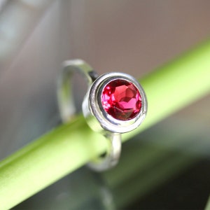 Raspberry Quartz Sterling Silver Ring Gemstone Ring No - Etsy