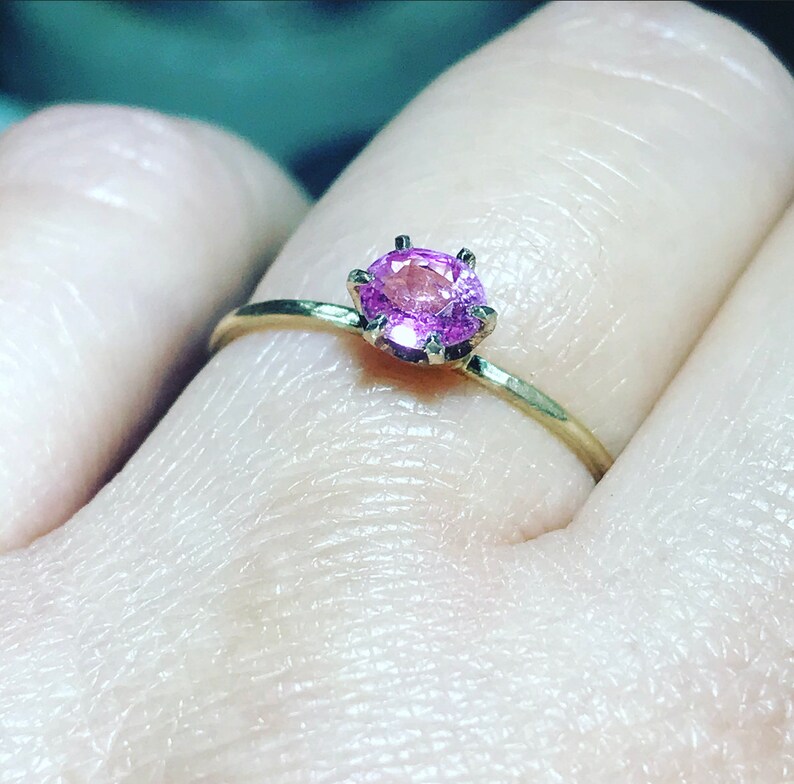 Pink Princess Pink Sapphire 14K Gold Ring Gemstone Ring | Etsy