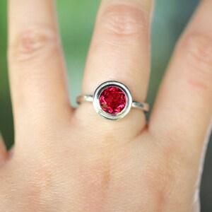 Raspberry Quartz Sterling Silver Ring Gemstone Ring No - Etsy