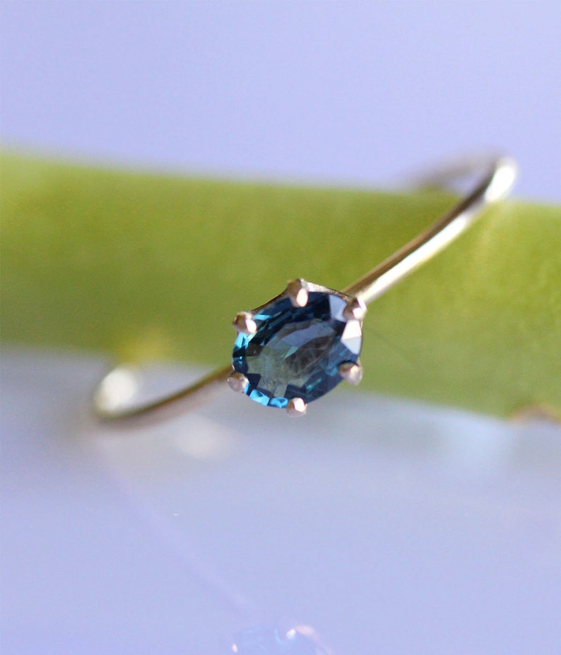 Blue Princess - Blue Sapphire 14K Gold Ring, Gemstone Ring, Stacking ...