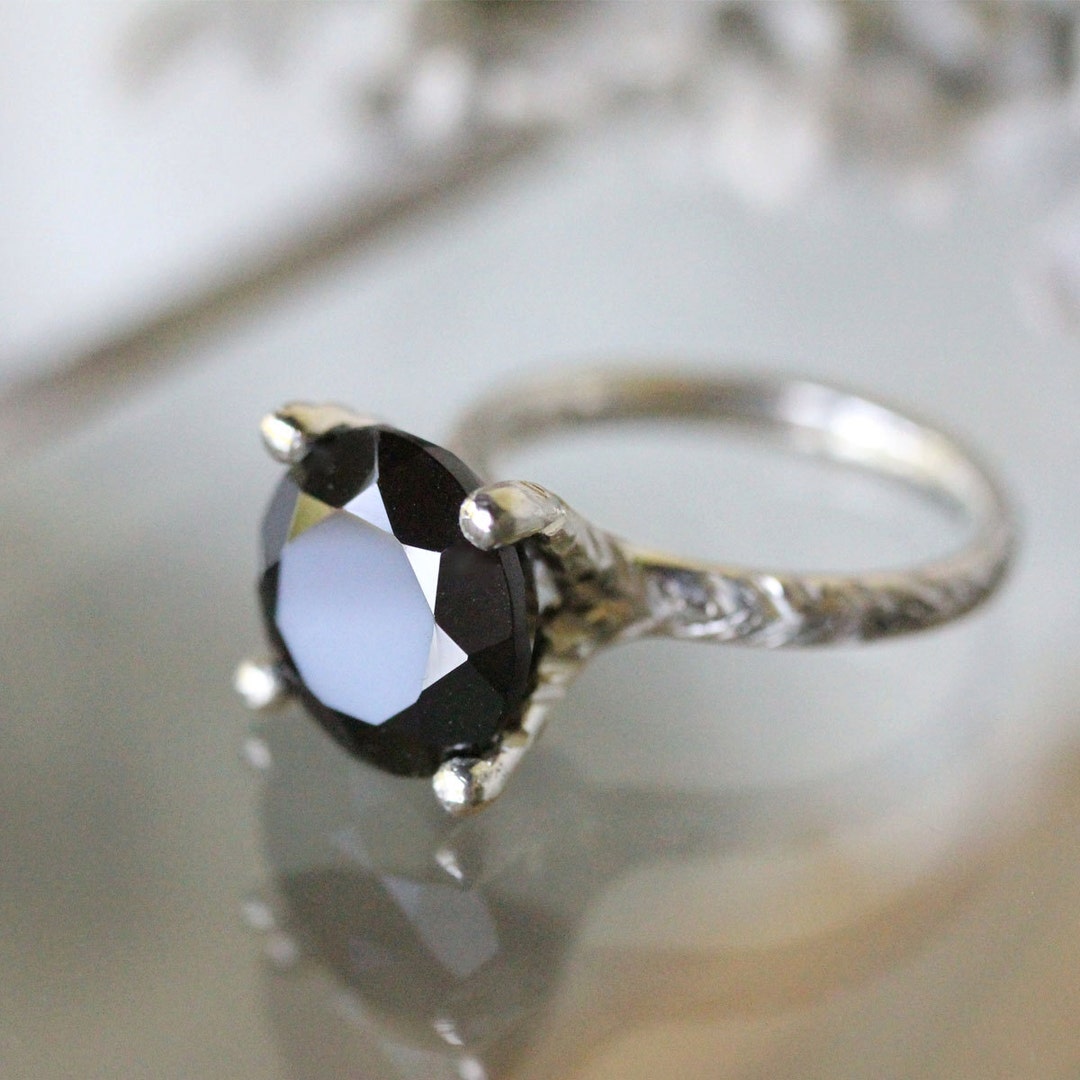 Black Spinel Sterling Silver Ring, Gemstone Ring, No Nickel, Eco ...