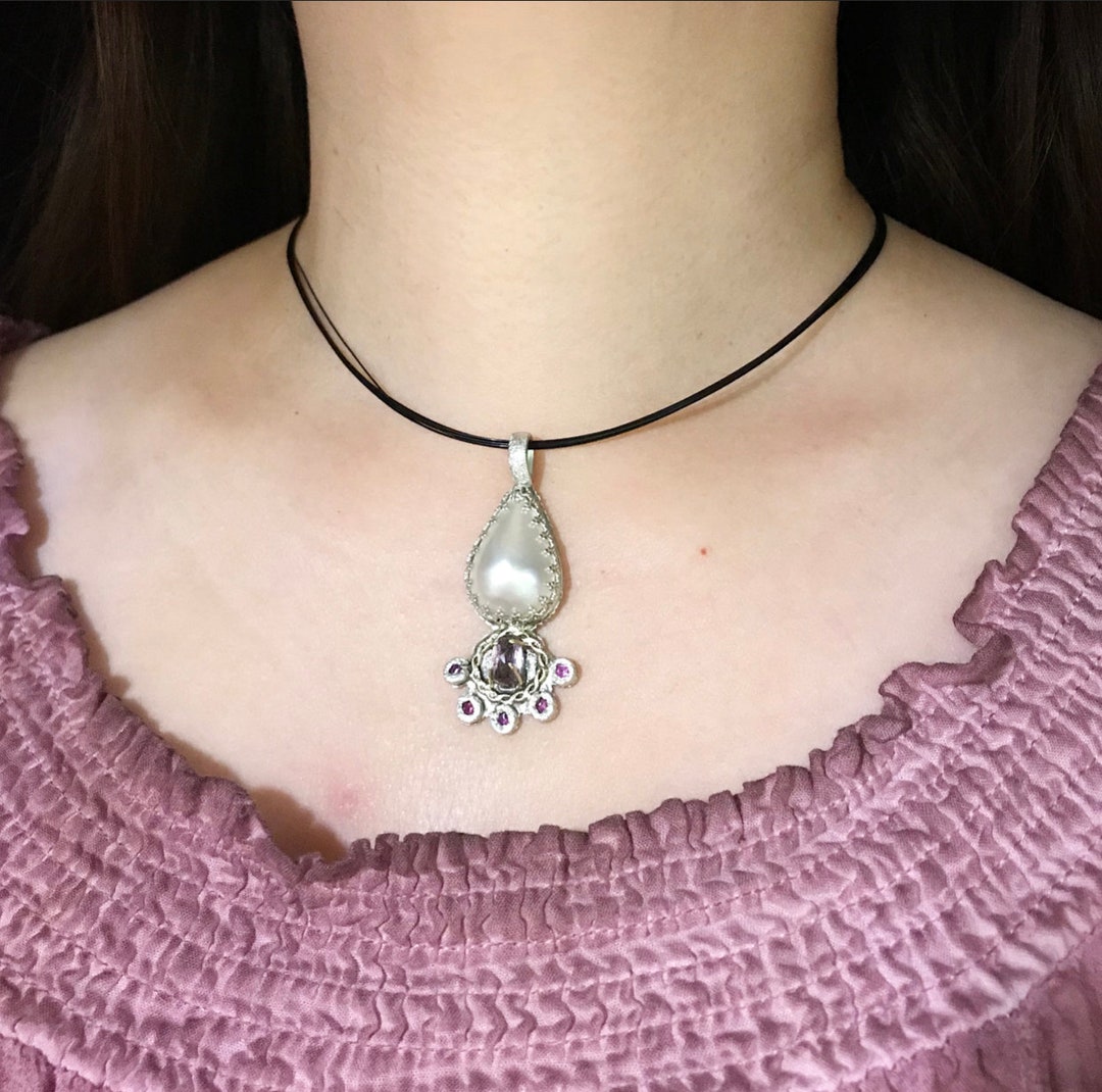 Personalized Spinel 14K Yellow Gold Pendant, Pink Sapphire Gold Pendant ...