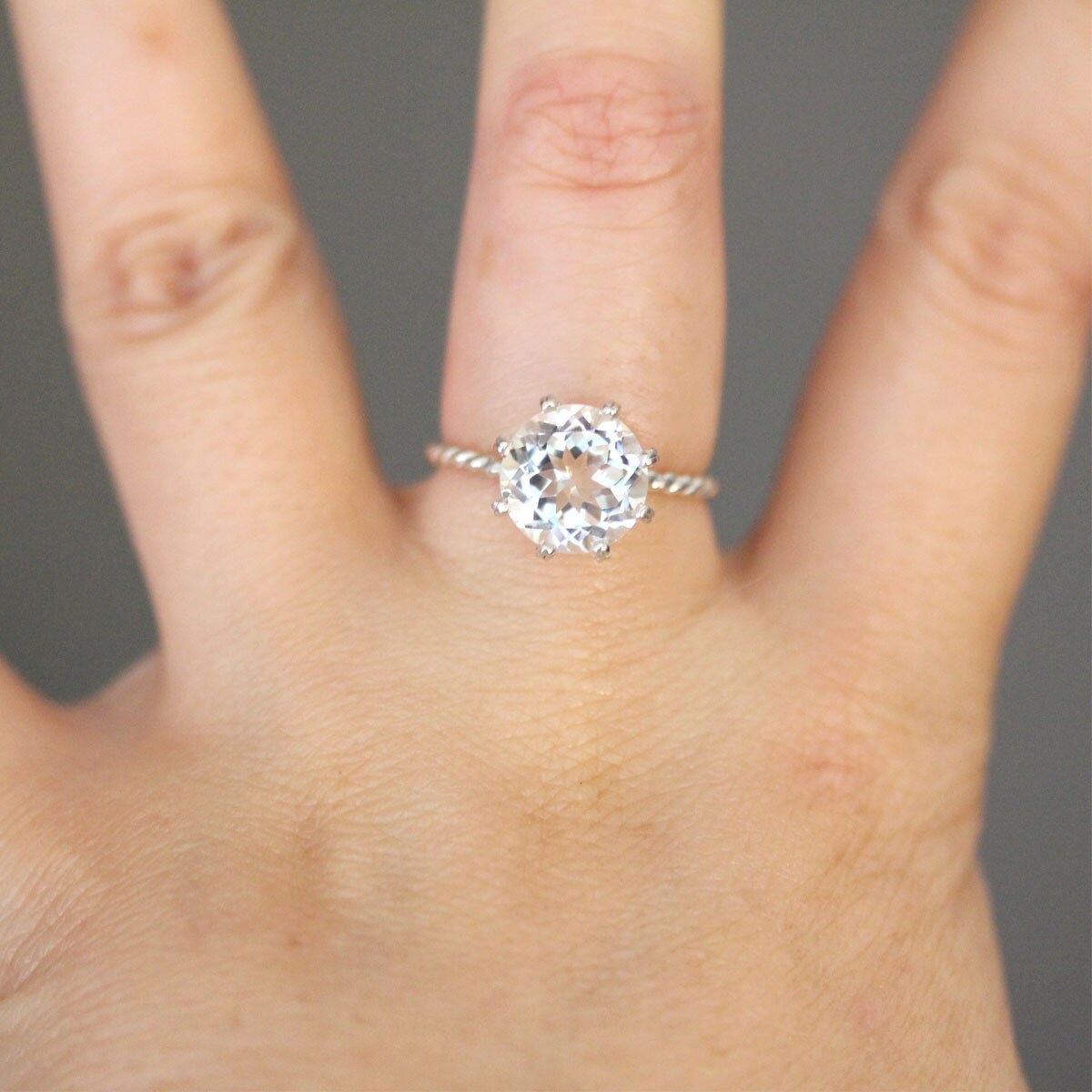 White Princess - White Topaz Sterling Silver Ring, Gemstone Ring ...