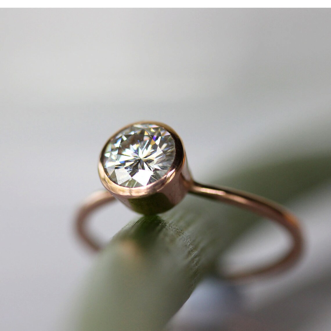 Forever One Moissanite 14K Gold Engagement Ring Eco Friendly | Etsy