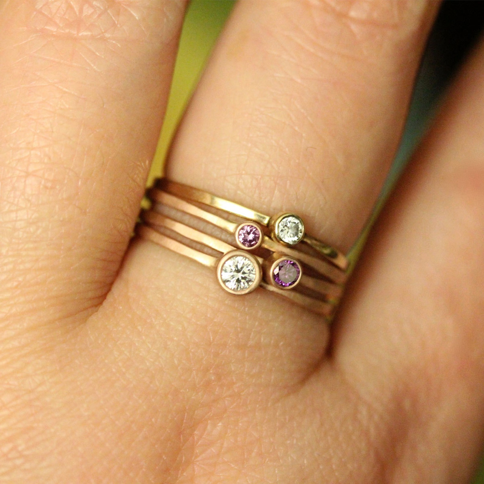 Genuine Pink Diamond 14K Rose Gold Ring Gemstone Ring | Etsy