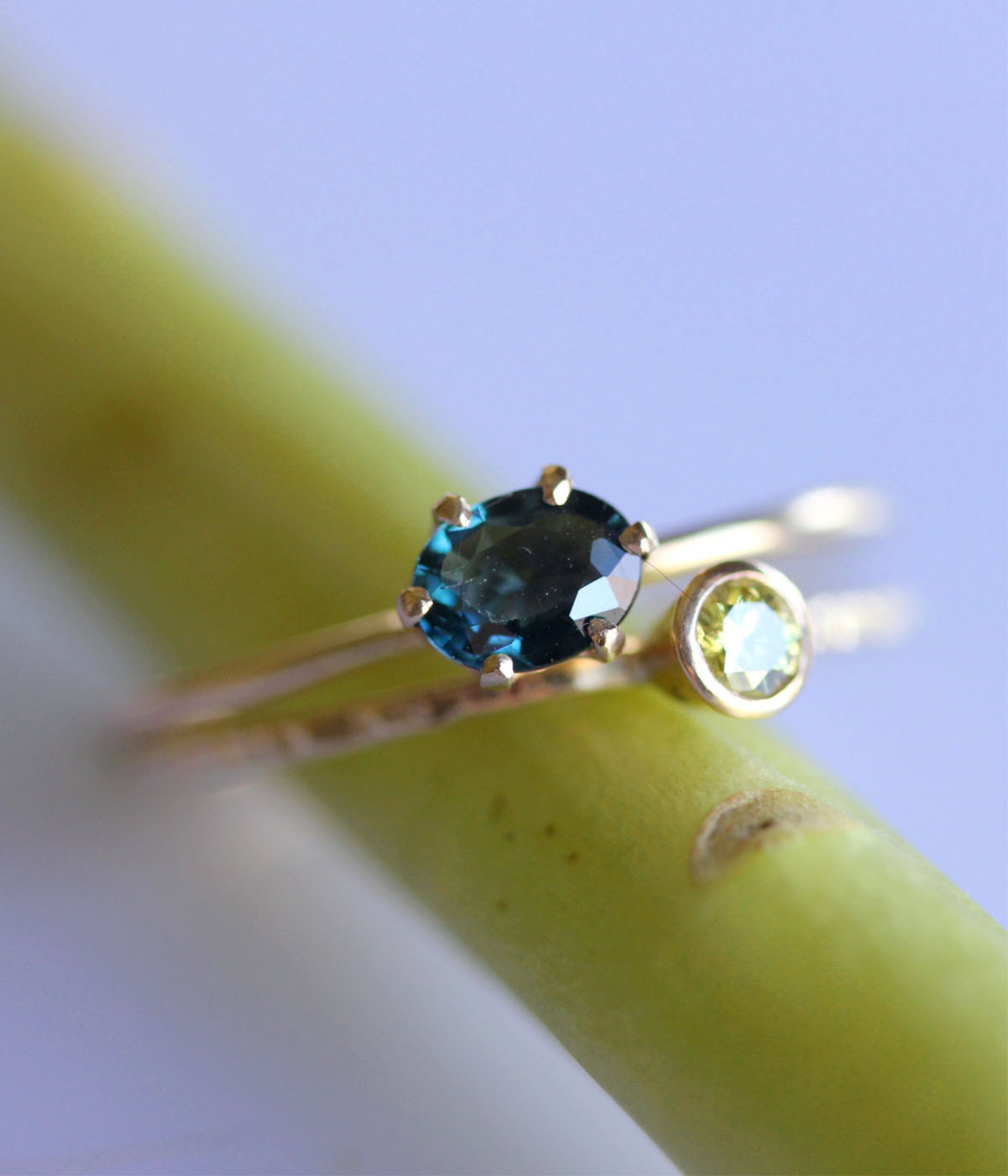 Blue Princess - Blue Sapphire 14K Gold Ring, Gemstone Ring, Stacking ...