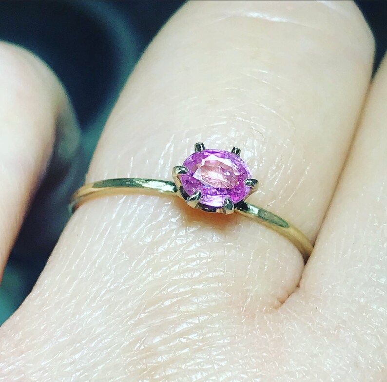 Pink Princess Pink Sapphire 14K Gold Ring Gemstone Ring - Etsy