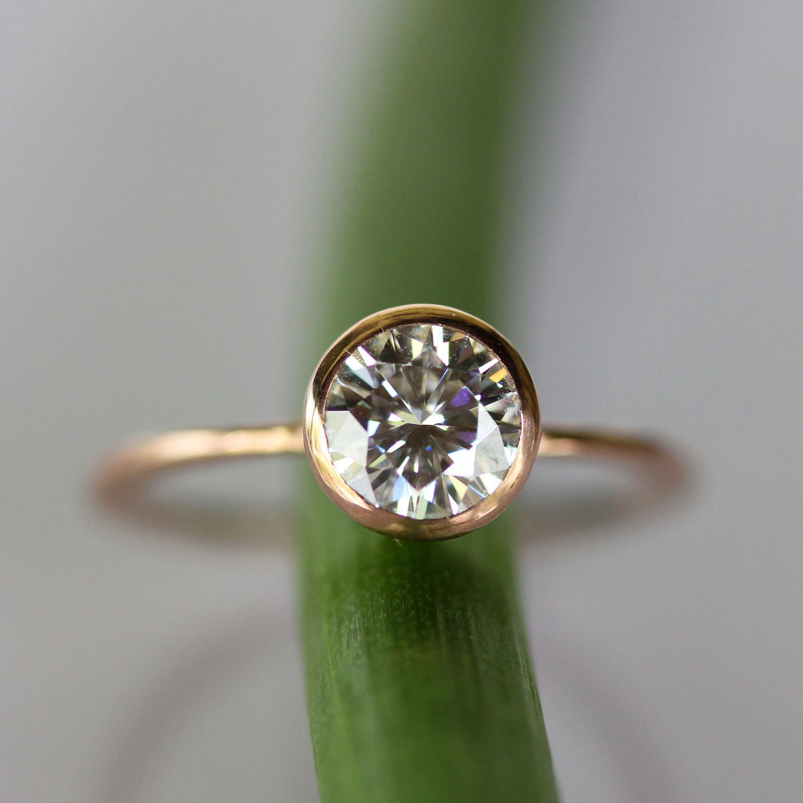Forever One Moissanite 14K Gold Engagement Ring Eco Friendly - Etsy