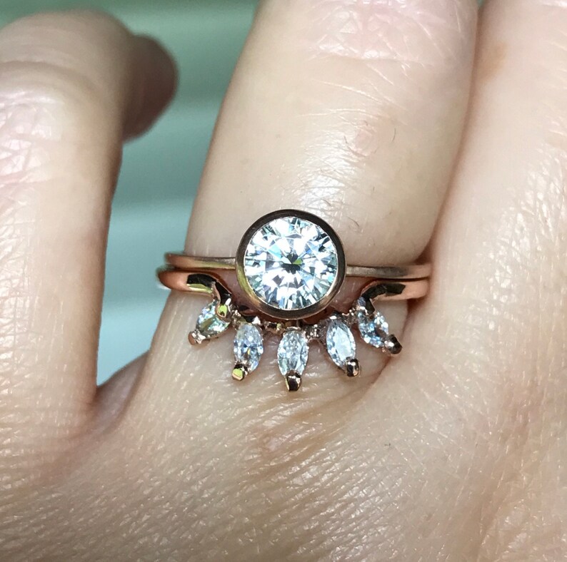 Forever One Moissanite 14K Gold Engagement Ring Eco Friendly | Etsy