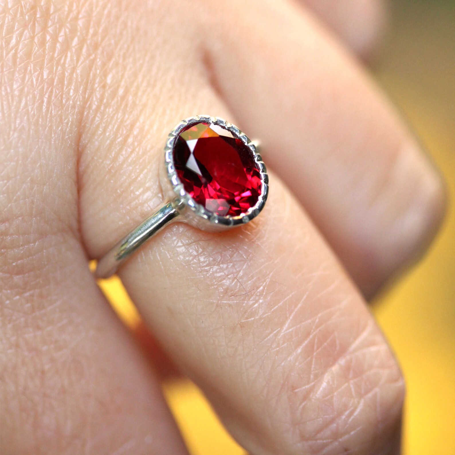 Raspberry Quartz Sterling Silver Ring Gemstone Ring Milgrain - Etsy ...