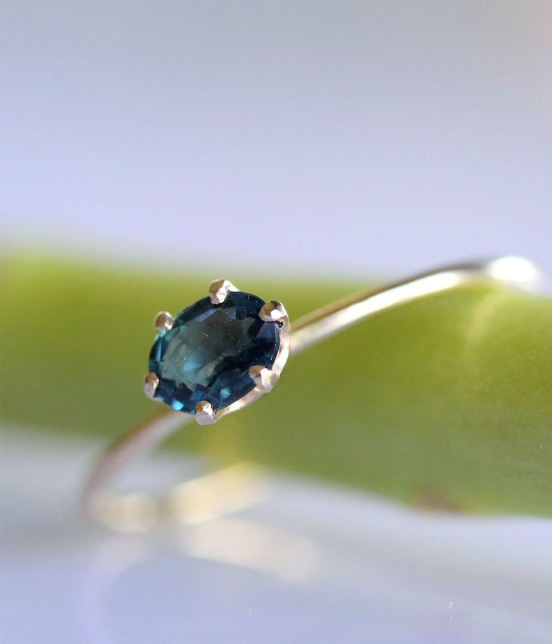 Blue Princess - Blue Sapphire 14K Gold Ring, Gemstone Ring, Stacking ...