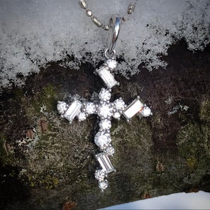 Personalized Diamond Cross 14K Gold Pendant, Cross Diamond Necklace ...