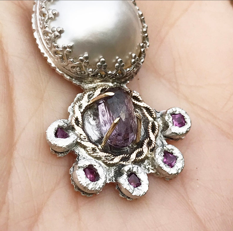 Personalized Spinel 14K Yellow Gold Pendant Pink Sapphire - Etsy