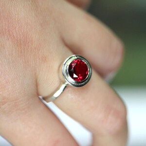 Raspberry Quartz Sterling Silver Ring Gemstone Ring No - Etsy
