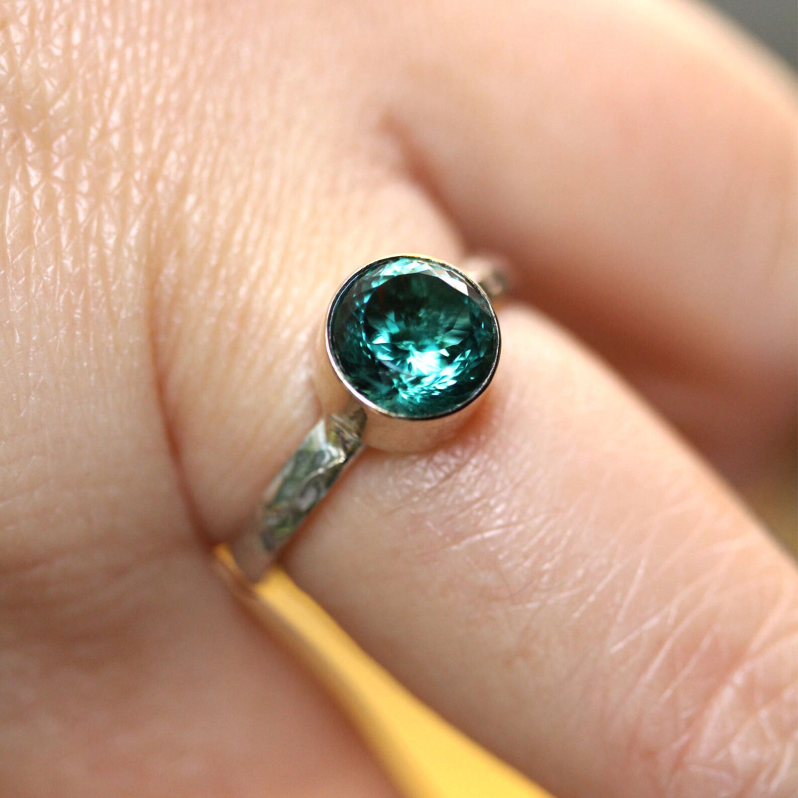 Green Quartz Sterling Silver and 14K Gold Ring Gemstone Ring - Etsy