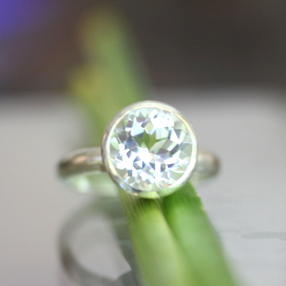 White Topaz Sterling Silver Ring, Gemstone Ring, in No Nickel / Nickel ...