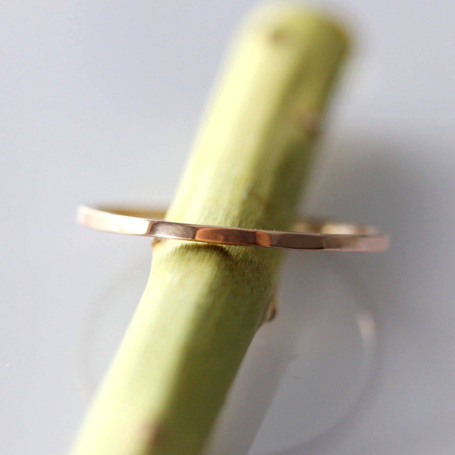 14K Gold Square Stacking Ring, Wedding Band, Gold Band, Recycled Gold ...