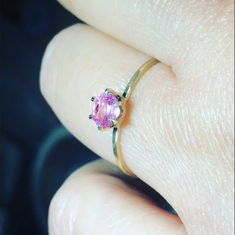 Pink Princess Pink Sapphire 14K Gold Ring Gemstone Ring - Etsy