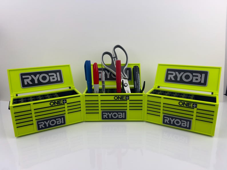 Ryo-bi Inspired Tool Chest Pen Holder – Lime Green Mini Toolbox ...