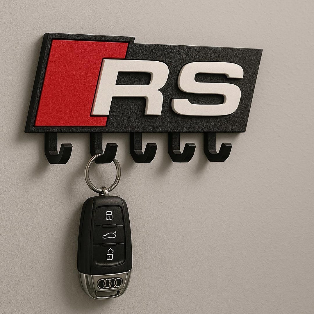 Audi RS Key Holder – Wall Mounted 3D Printed Key Rack, Car Enthusiast ...