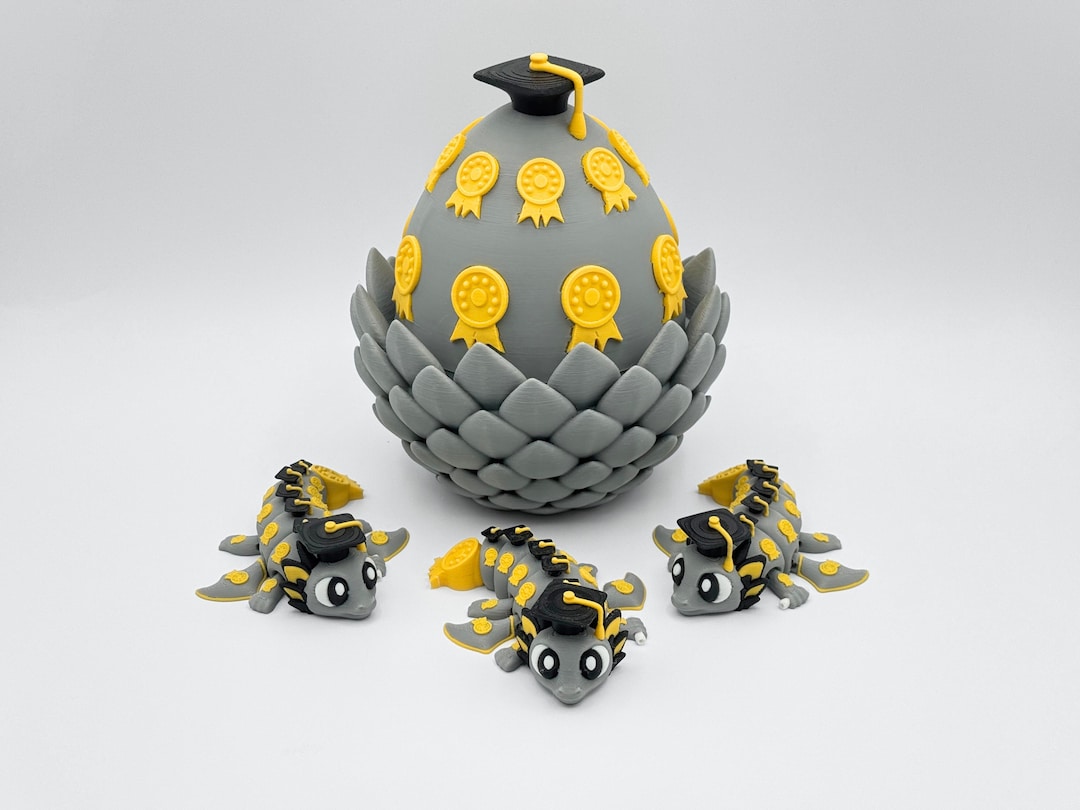 3D Printed Articulated Dragon Egg, Graduation Table Centerpiece Decor ...