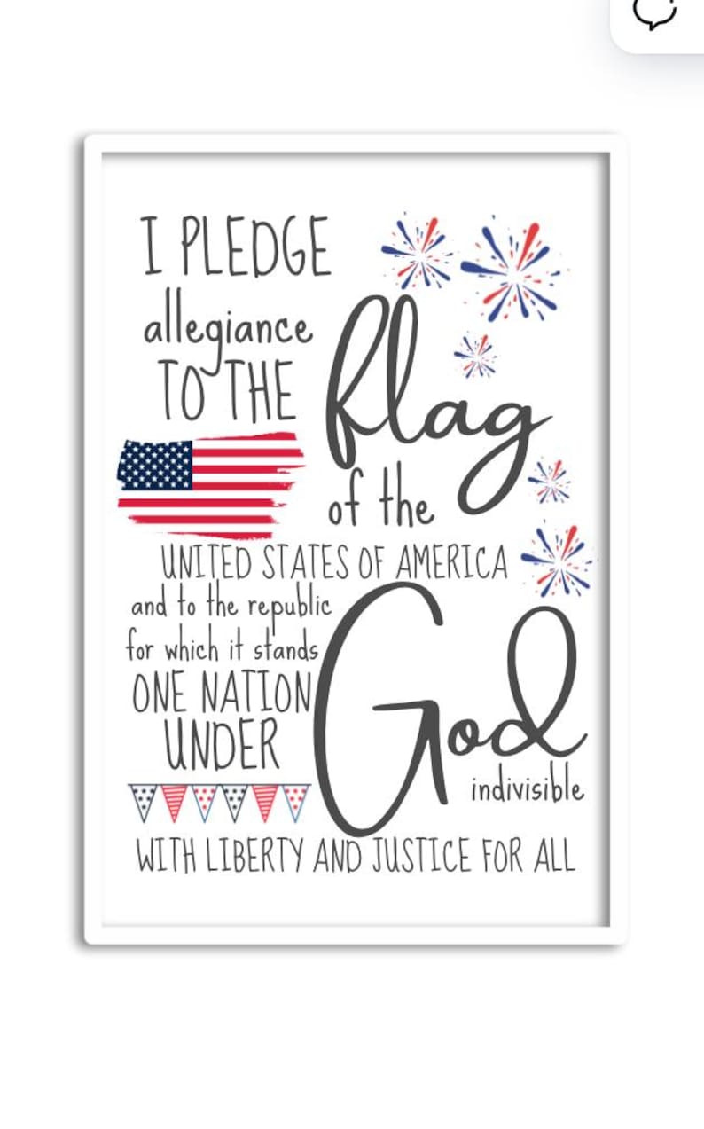 Pledge of Allegiance Printable - Etsy