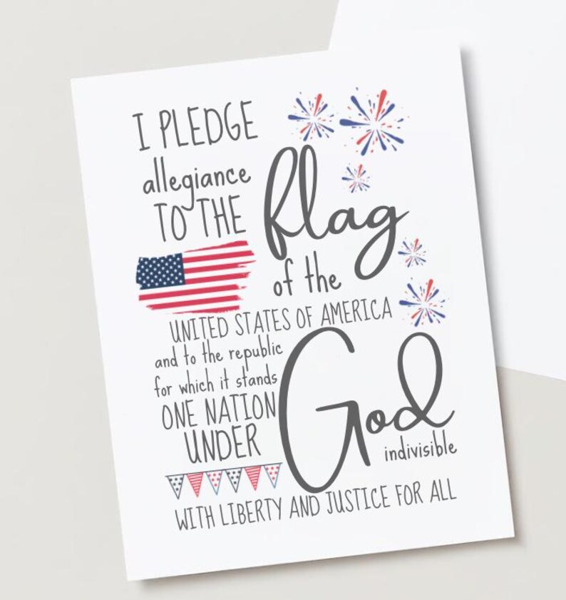 Pledge of Allegiance Printable - Etsy