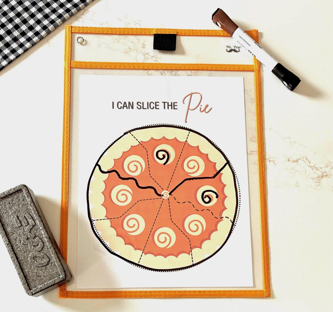 Pie Day Math Cutting and Tracing Activity, Toddler Fine Motor Skills ...