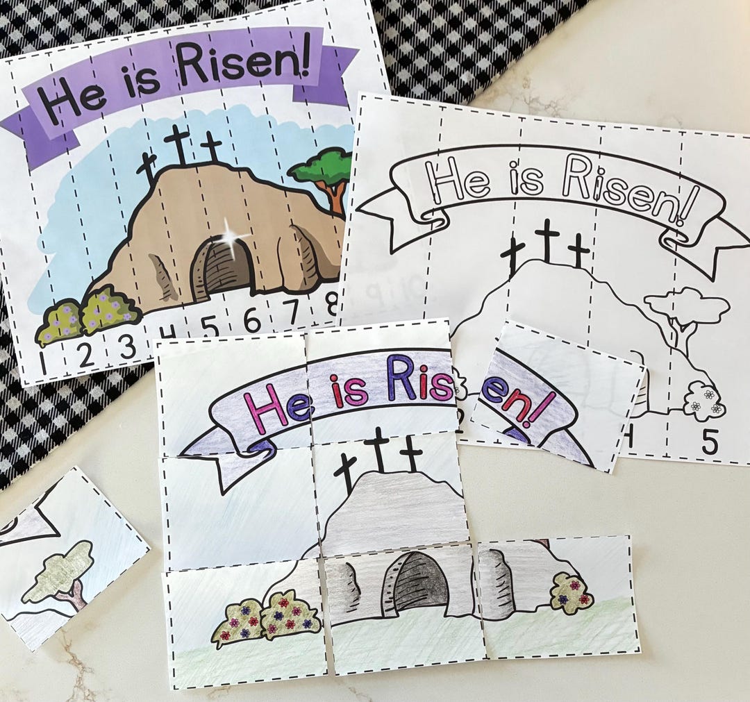 Easter He is Risen Printable Puzzle Craft | Resurrection Sunday ...