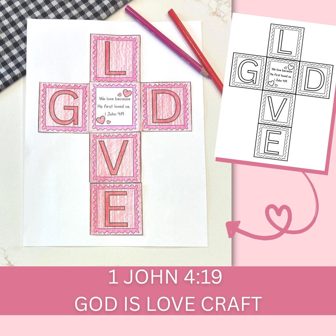 God is Love Printable Bible Craft | Christian Valentine's Day Activity ...