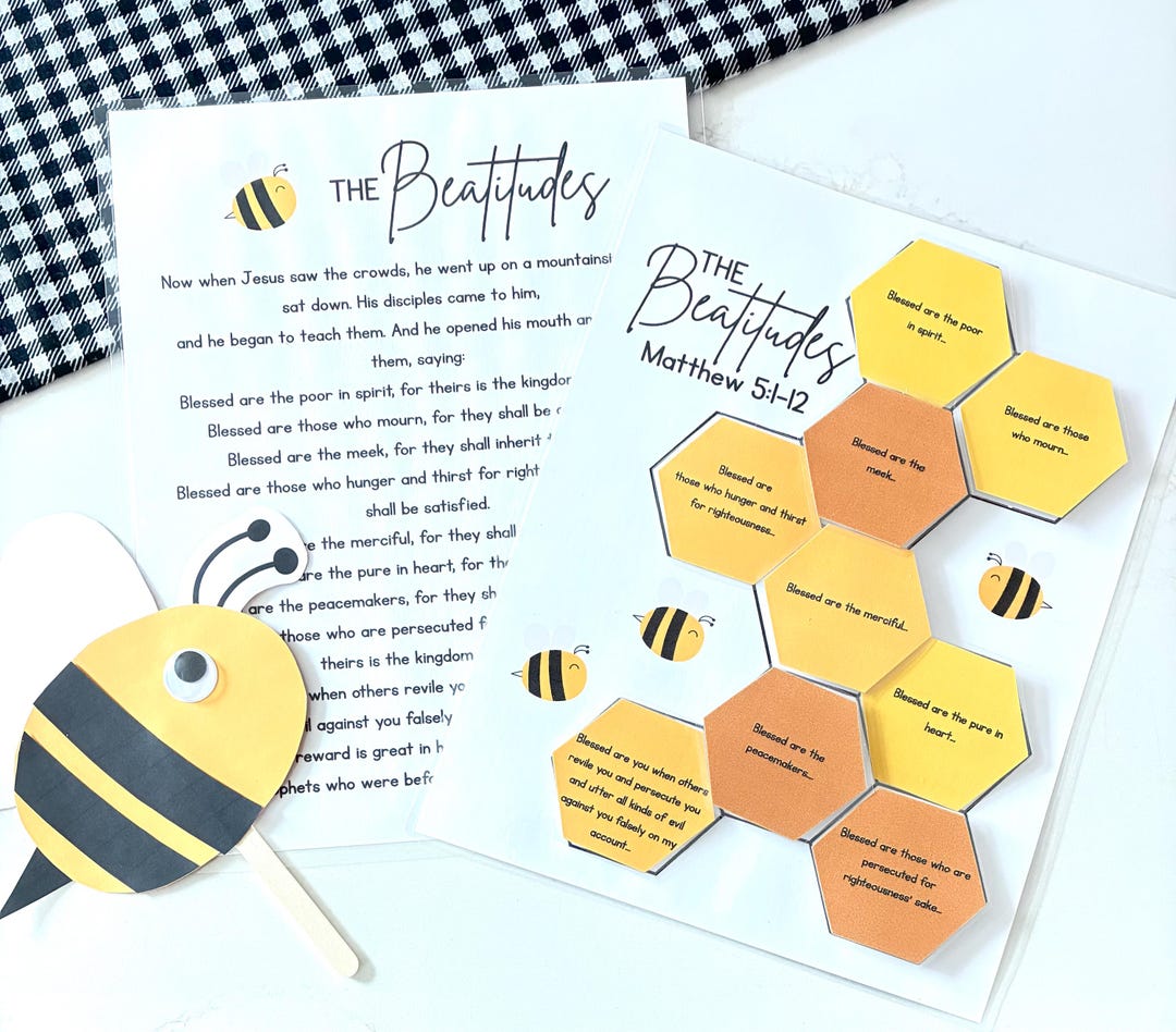 The Beatitudes Activity and Craft for Kids | Bible Matching Game ...