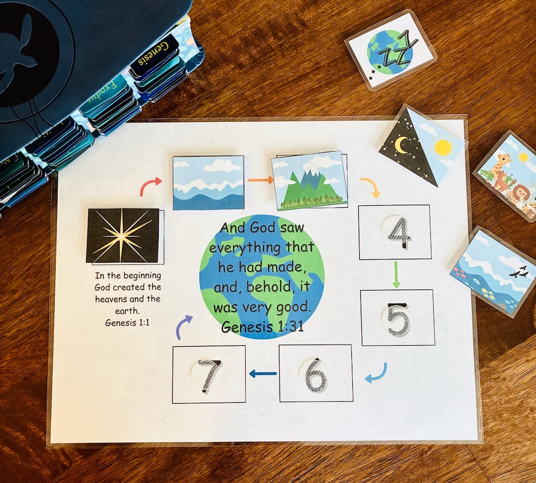 7 Days of Creation Activity | Bible Matching Game (PDF Pattern) - Etsy