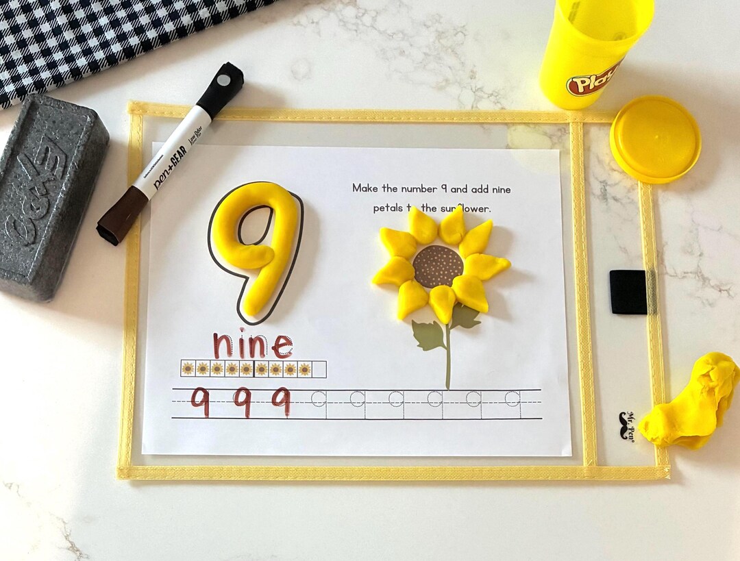 Spring Garden Play Dough Mats | Count to 10 Activity (PDF) - Etsy