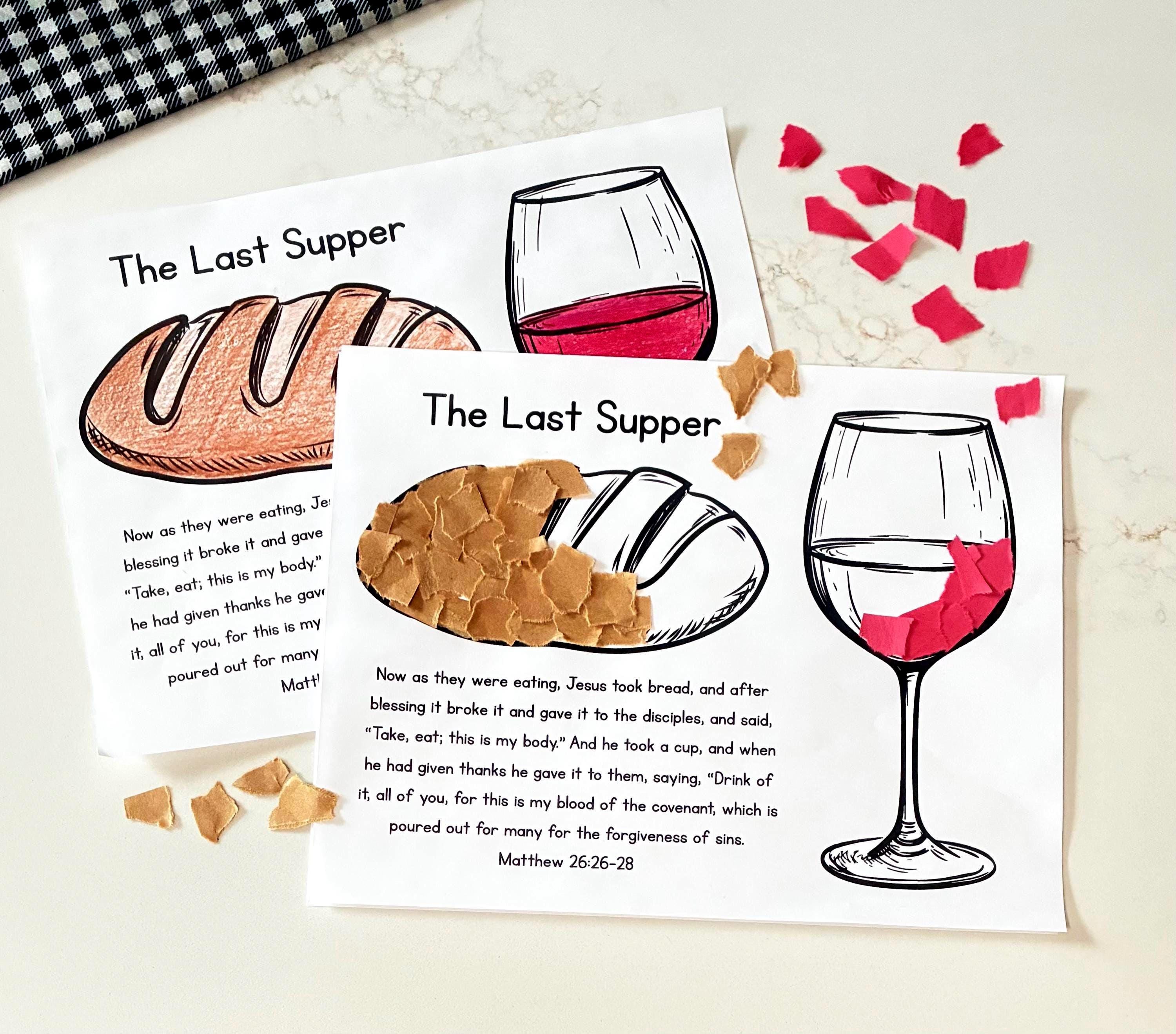 Holy Communion Scripture Activity | Last Supper Easter Sunday School ...