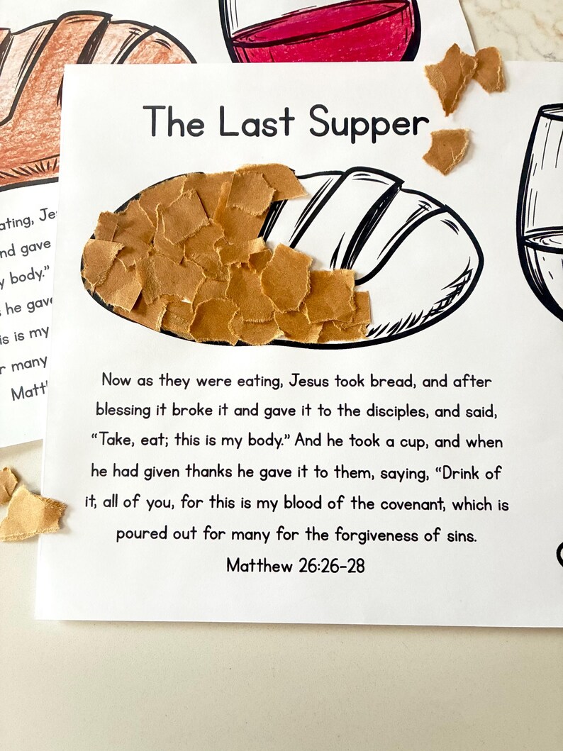 Holy Communion Scripture Activity | Last Supper Easter Sunday School ...