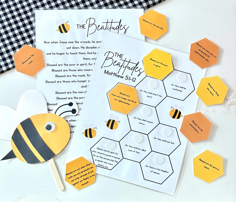 The Beatitudes Activity and Craft for Kids | Bible Matching Game ...
