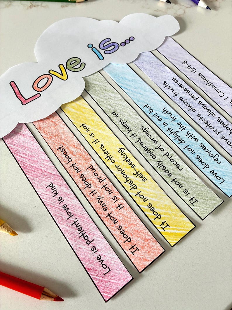 1 Corinthians 13 Printable Craft | Kids Bible Verse Activity ...