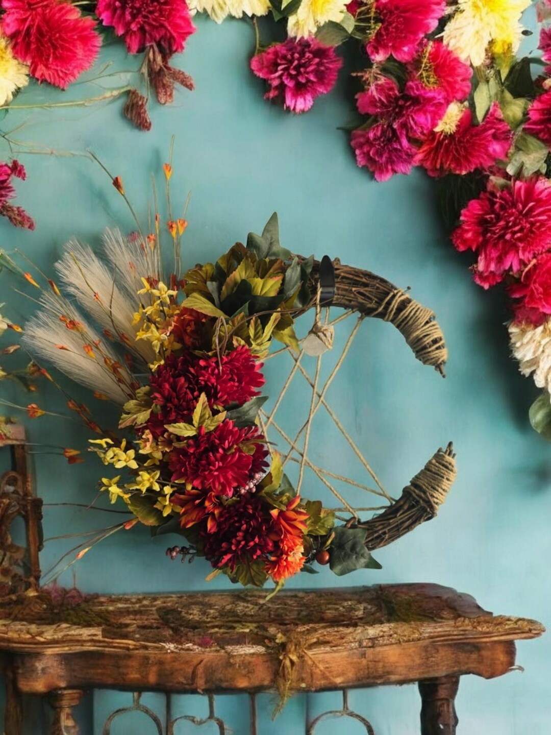 Wreaths for Front Door With Protection Crystals - Etsy