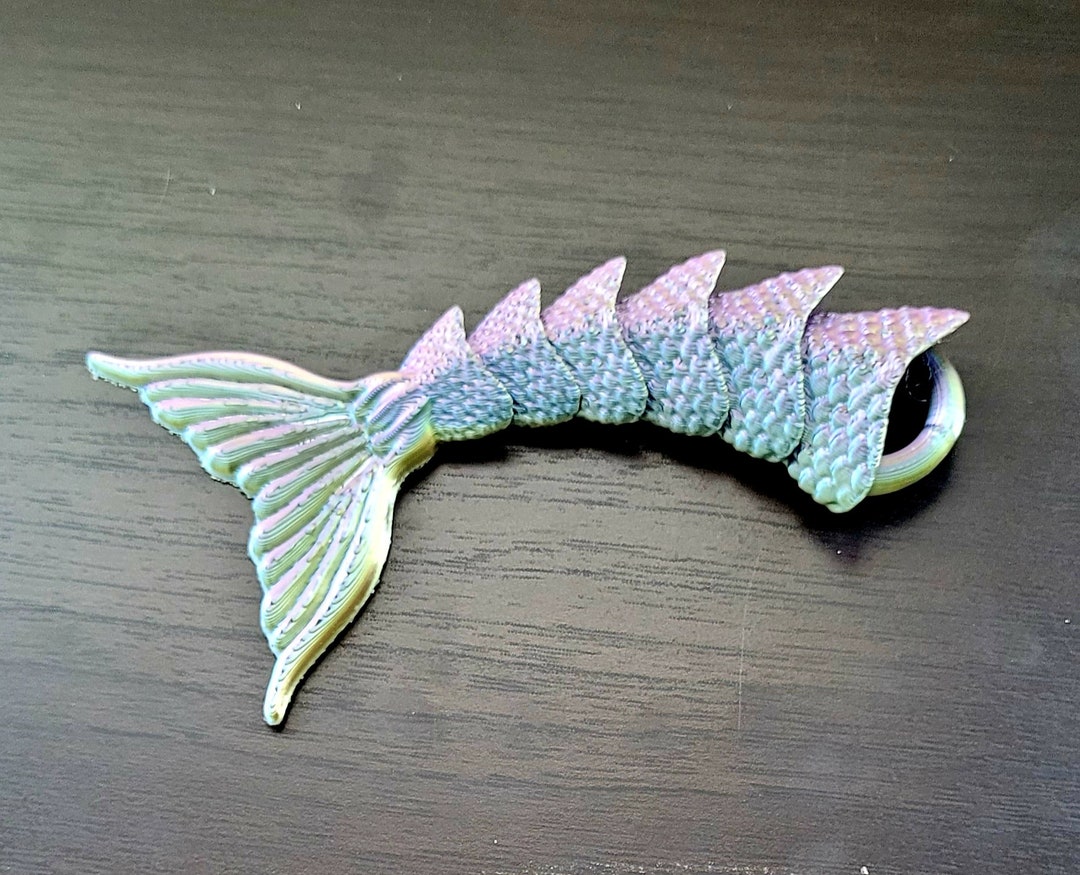Articulated Mermaid Tail Keychain - 3d Printed - PLA or Silk PLA - Etsy