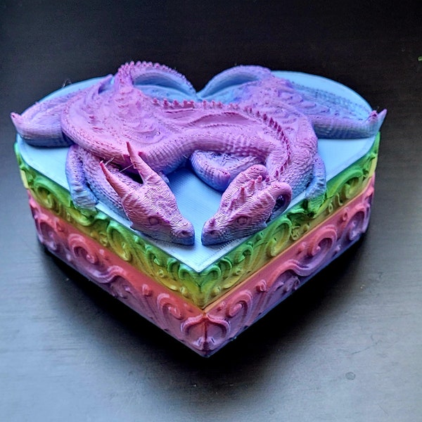 3d Printed Dragon Heart Box - Etsy