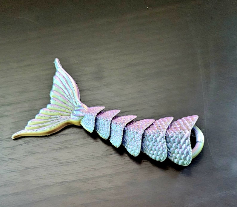 Articulated Mermaid Tail Keychain 3d Printed PLA or Silk PLA - Etsy