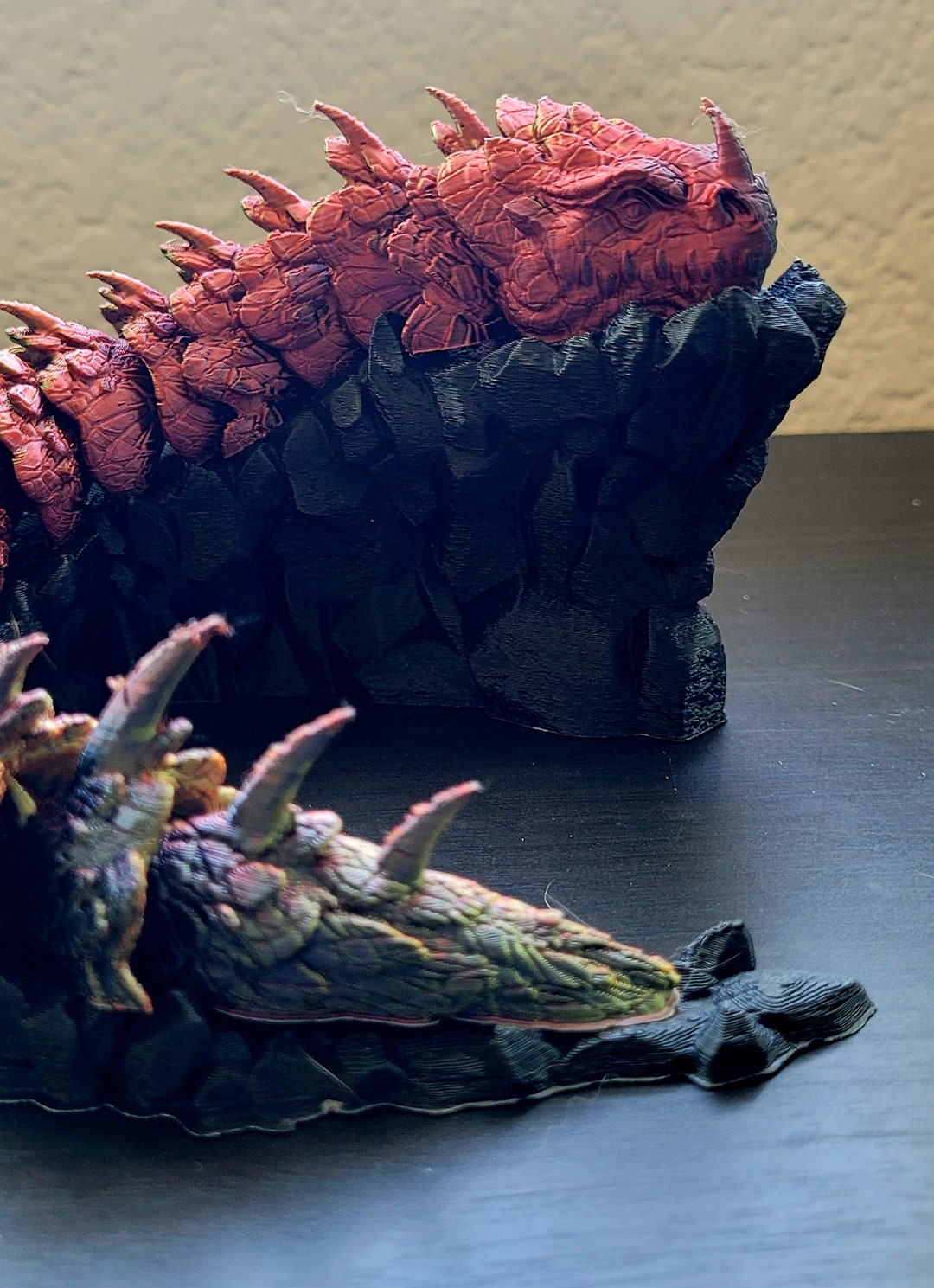 Articulated Earth Dragon With Rock Stand - 3D Printed- Fantasy ...