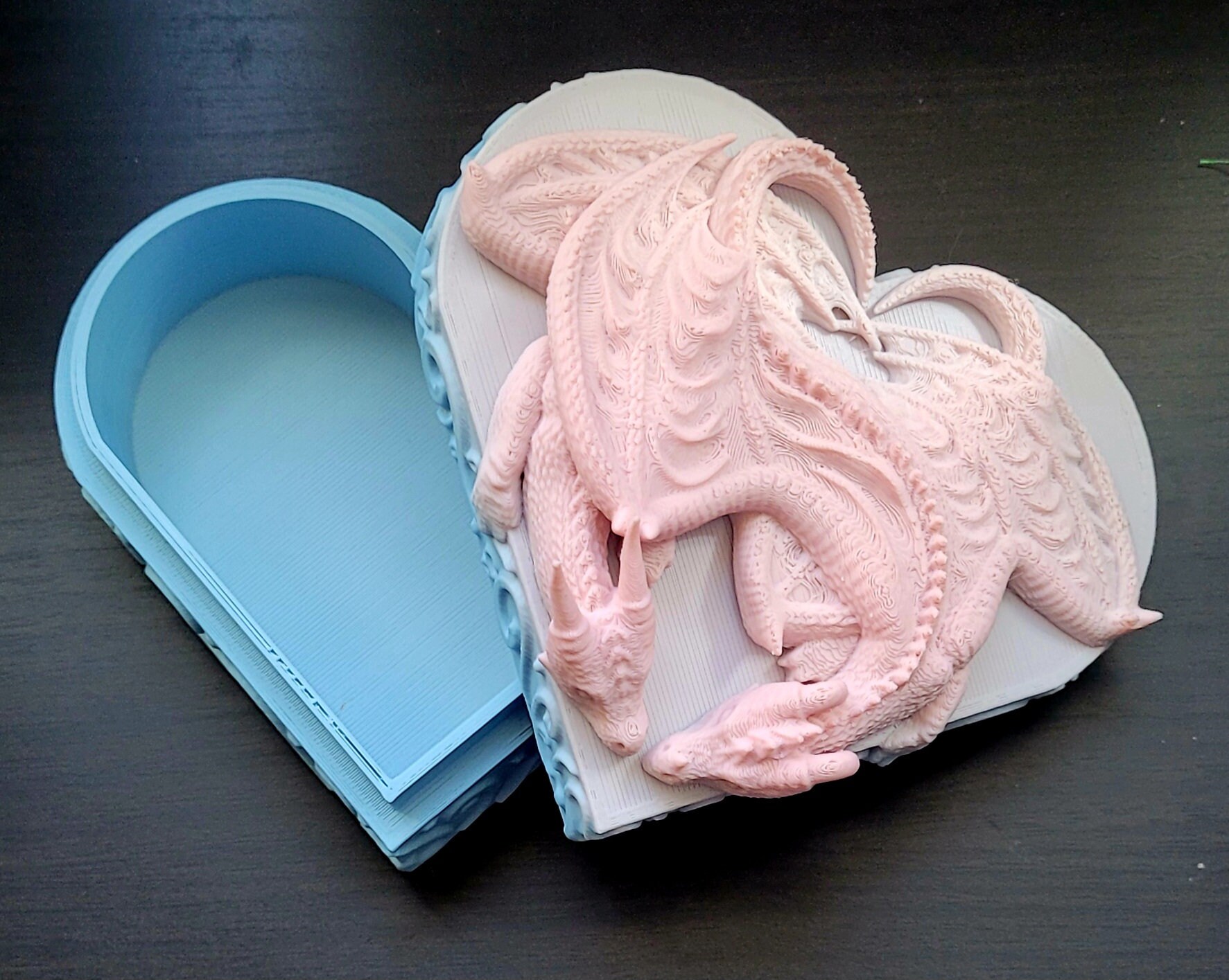 Dragon Heart Box 3D Printed Heart-shaped Jewelry Box, Multicolor or ...