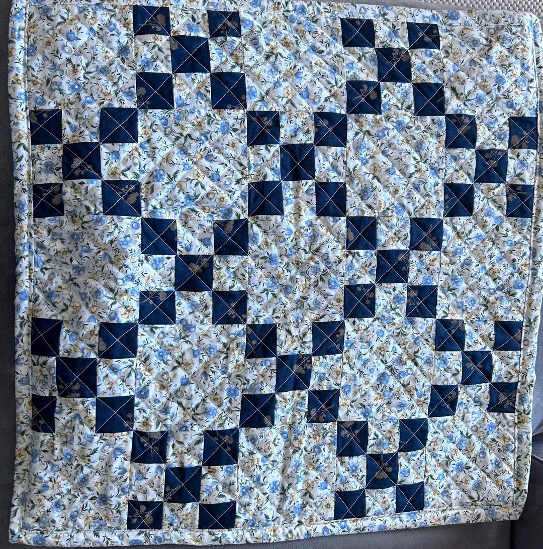 Baby Blanket Irish Chain Quilted Floral Lovey - Etsy