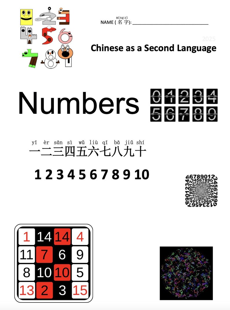 Chinese Numbers - Etsy