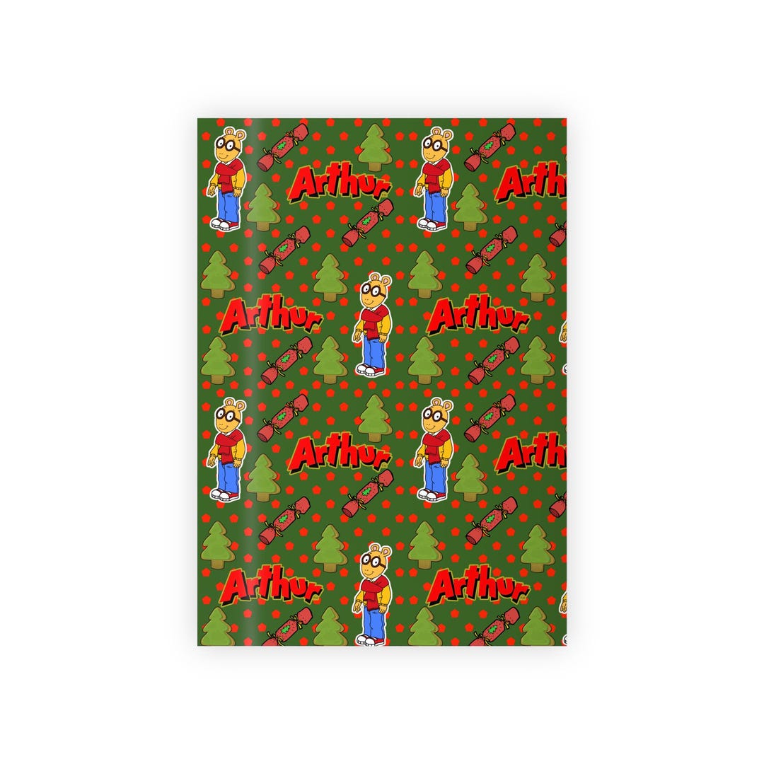 Arthur Cartoon Christmas Gift Wrap, 90s Cartoon Xmas Paper, Holiday ...