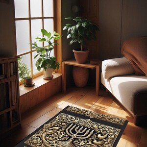 Personalized Hebrew Prayer Rug: Custom Menorah Jewish Mat - Etsy