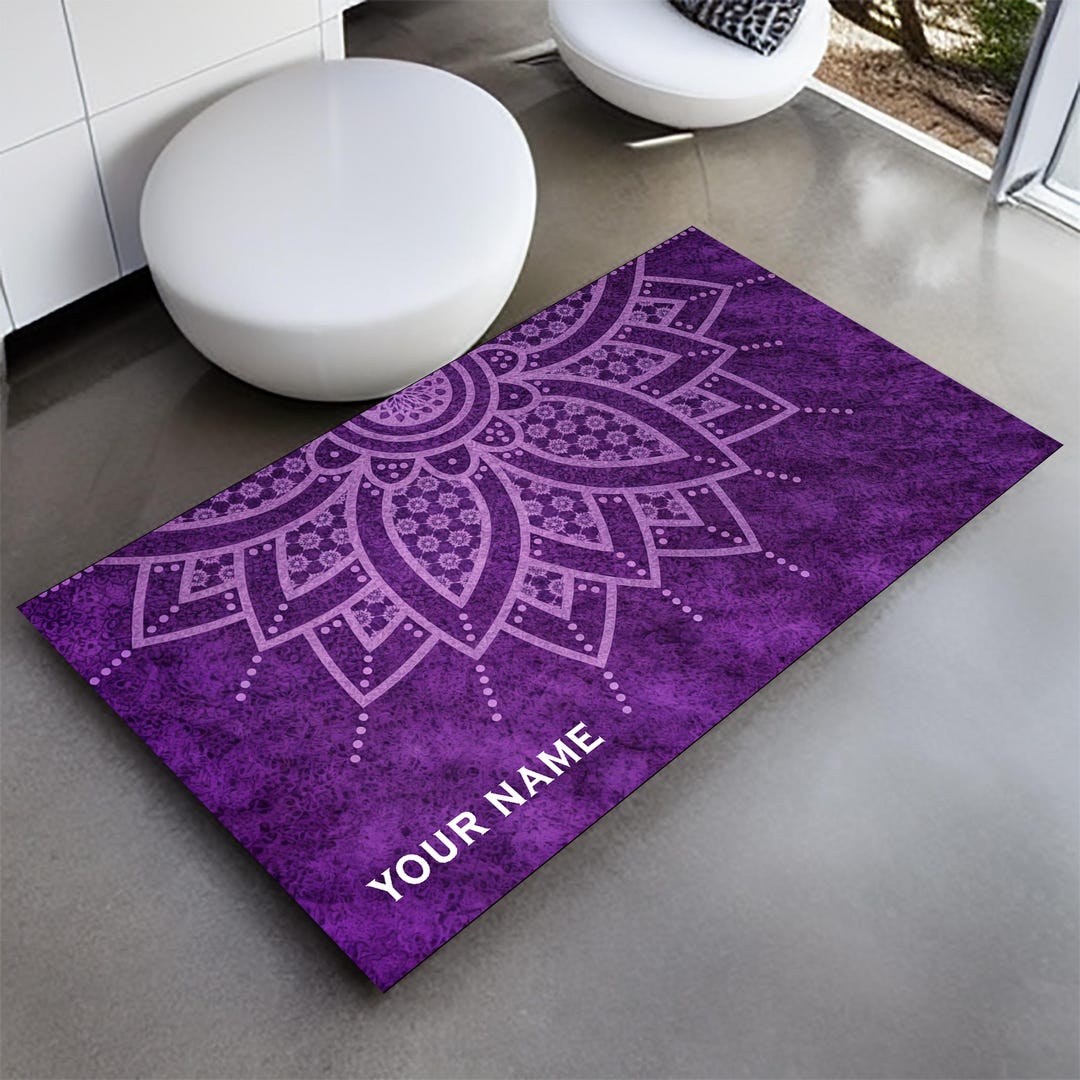 Prayer Rug With Name, Purple Prayer Rug, Personalized Prayer Rug ...